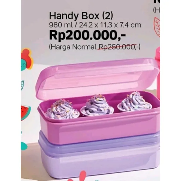 Tupperware Signature Rectangular Set 980ml ECER 1pcs Tupperware ...