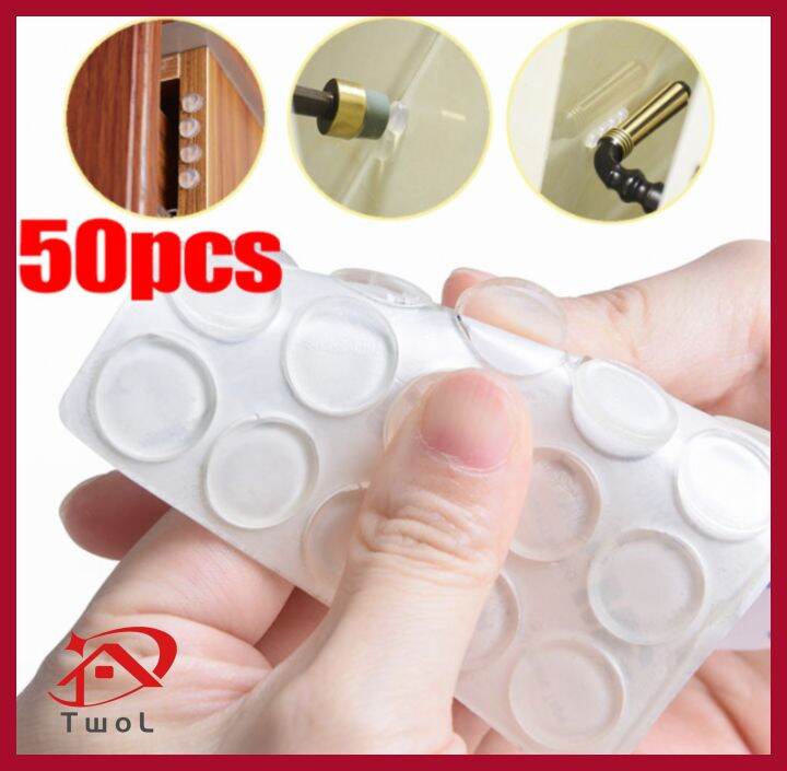 TwoL 50Pcs Mini Self-adhesive Transparent Silicone Furniture Pads ...