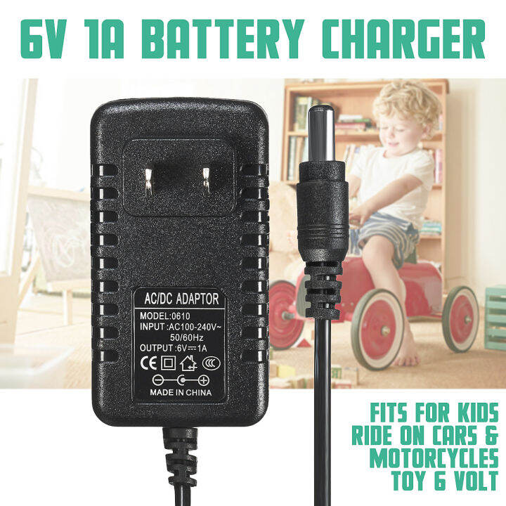 Adapter Charger 6V AC 1A For Kids Ride on Cars Motorcycles Toy 6 Volt | Lazada PH