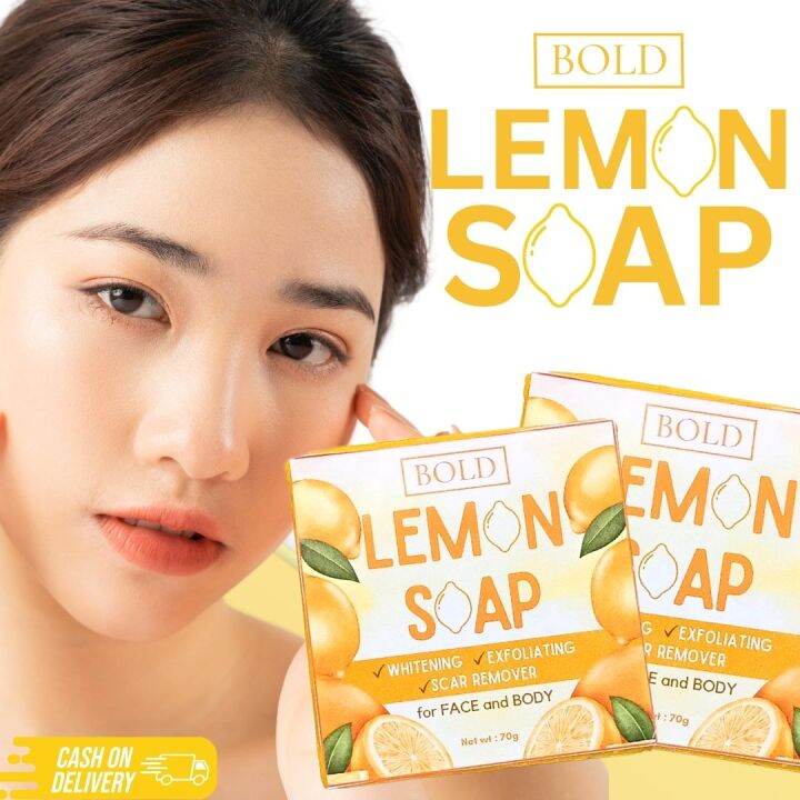 BOLD ORGANICS LEMON SOAP 70G | 10X WHITENING SOAP FACE AND BODY ...