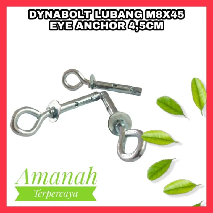 DYNABOLT LUBANG M8X45 DINABOLT M8 X 45 EYE ANCHOR BOLT 4,5CM PUTIH ...