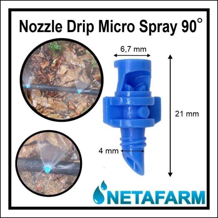 Nozzle Drip Micro Jet Spray Irigasi Hidroponik Sudut 90⁰ Biru (10 pcs ...