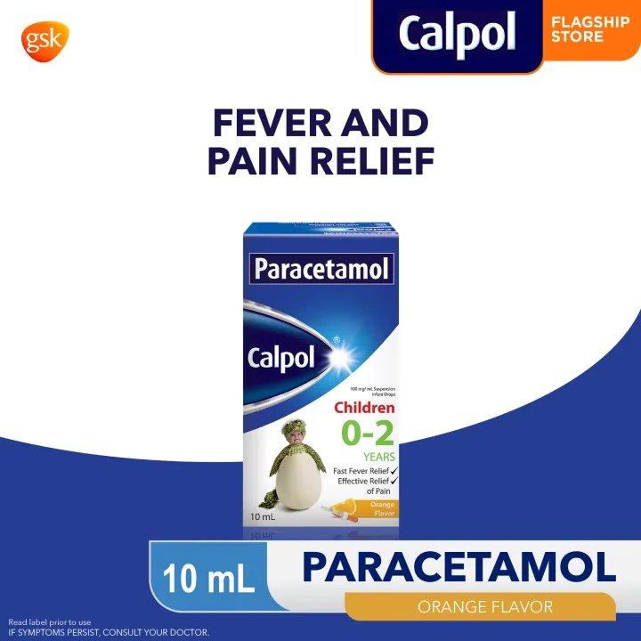 Paracetamol (Calpol) for Kids 0 to 2 Years Orange Flavor for Fever and ...