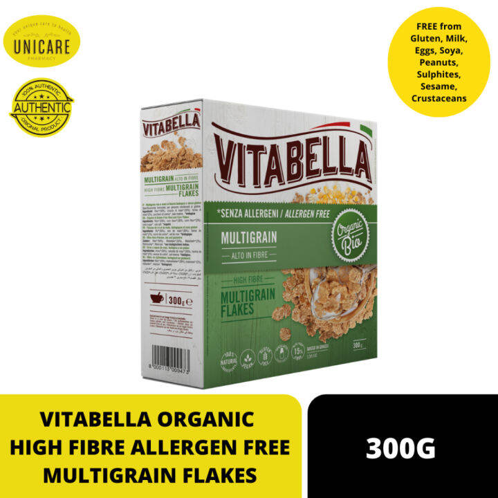 VITABELLA ORGANIC HIGH FIBRE ALLERGEN FREE MULTIGRAIN FLAKES 300G | Lazada