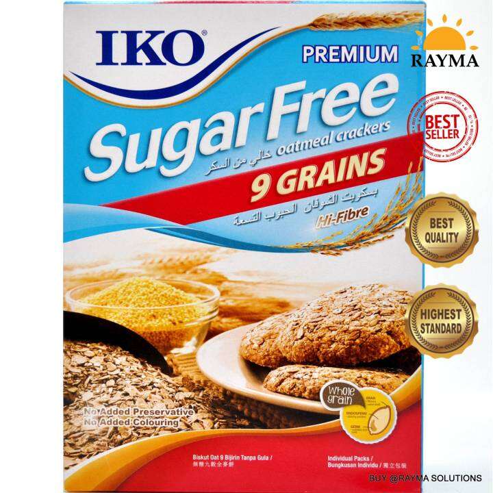 IKO Premium Sugar Free 9 Grains Oatmeal Crackers, Hi-Fiber, 178g | Lazada