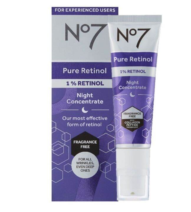 No7 Pure Retinol 1% Night Concentrate 30ml. นัมเบอร์เซเว่น เพียว เรตินอ ...