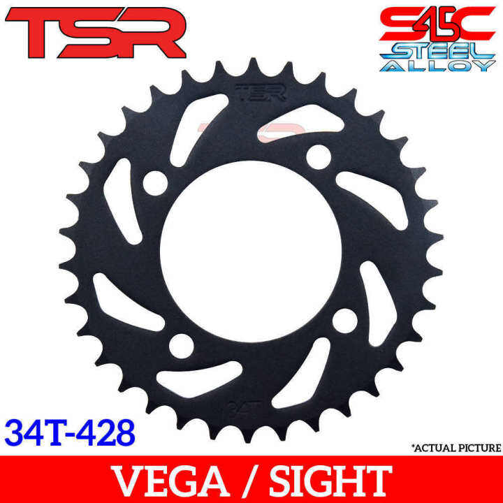 TSR Rear Sprocket / Driven Sprocket [428] for Yamaha Sight, Vega 115, Vega Force, Vega Force FI ...