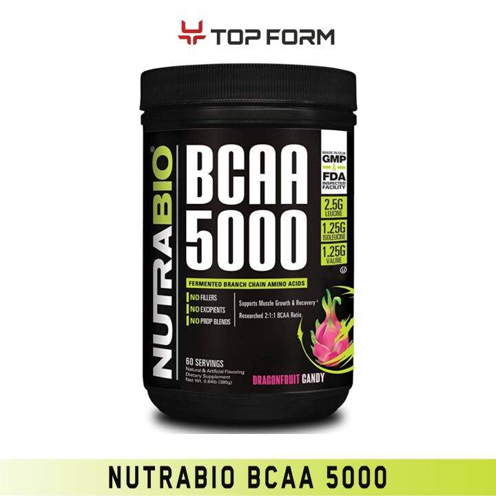 NutraBio BCAA 5000 Powder 60 Servings-Supports Lean Muscle Growth ...