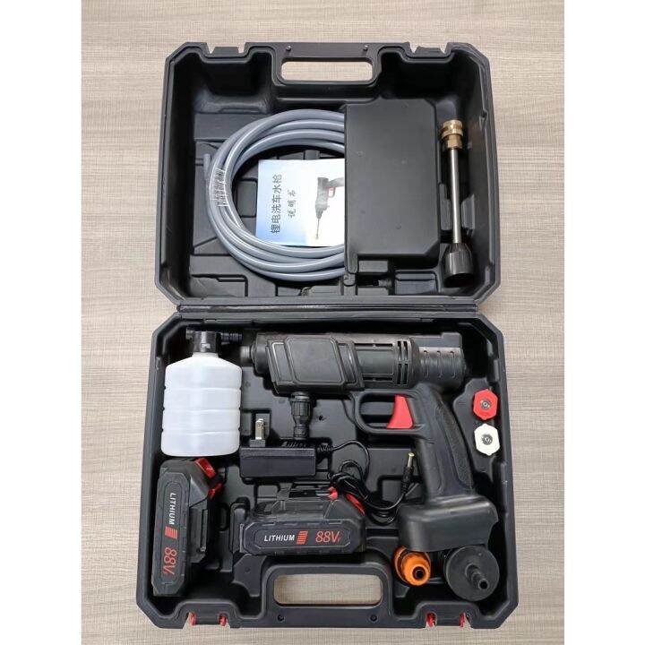 Cordless Portable Car Washer 2 Lithium Battery Pressure Washer Spray ...
