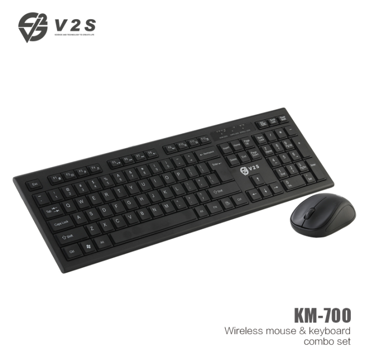 V2S KM-700 2.4G Wireless Keyboard and Mouse Commbo Set For Laptop and PC | Lazada PH