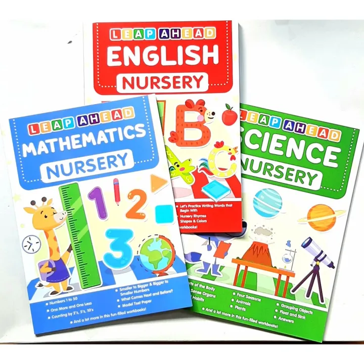 Leap Ahead Nursery Set of 3 ( English Math and Science) - Work Book ...