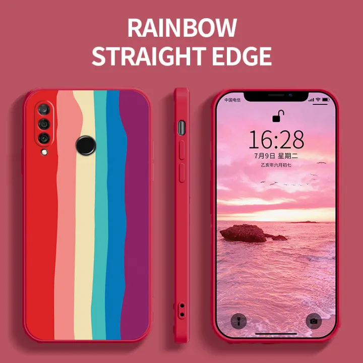 QAWSEDR สำหรับ Huawei Nova 3i Nova 4e P30 Lite Y9 2019 Gradient Rainbow ...