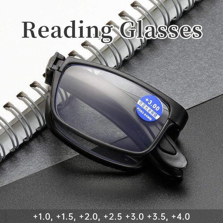 Folding Reading Glasses Grade +100 +400 Women Men Magnifying Compact ...