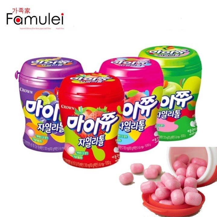 Crown Mychew Xylitol 110g Apple Grape Peach Strawberry Korean Chewing ...