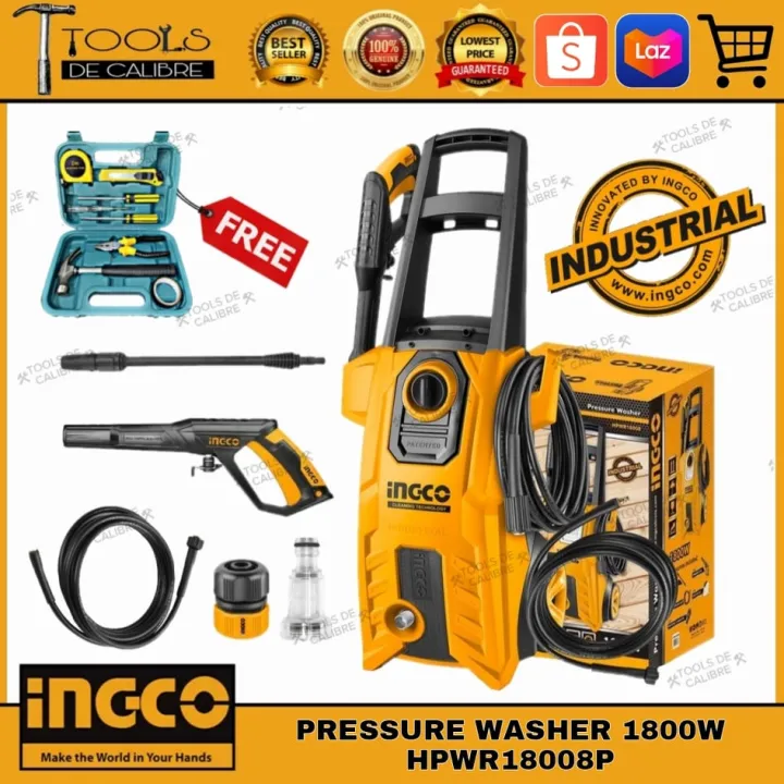INGCO Pressure Washer 1800W HPWR18008P w/ FREE TOOL SET | Lazada PH
