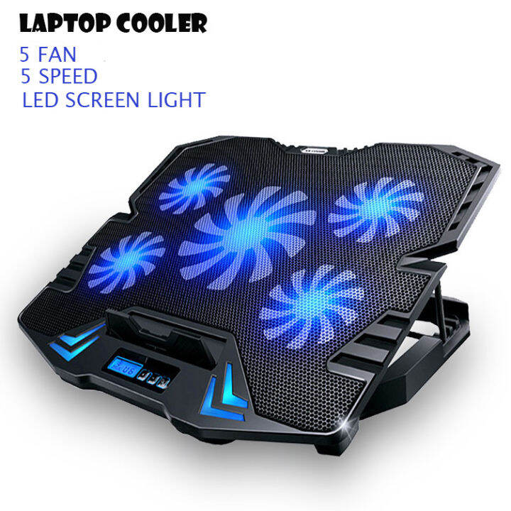 Pendingin Laptop Air Cooling Pad Laptop Notebook 5 Kipas Standing 5 Fan ...