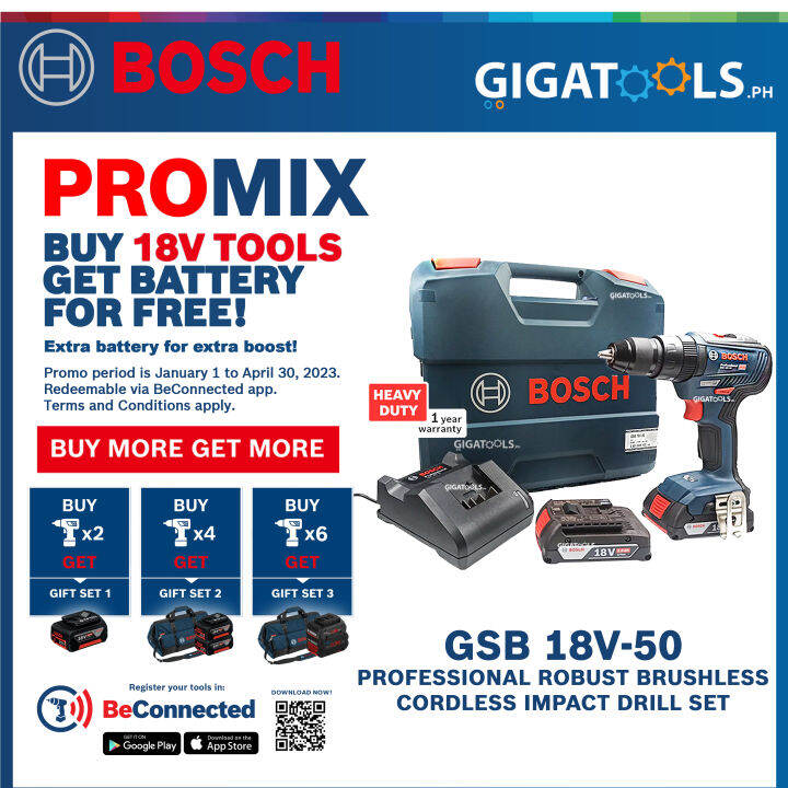 Bosch GSB 18V-50 Professional Robust Brushless Motor Cordless Impact ...