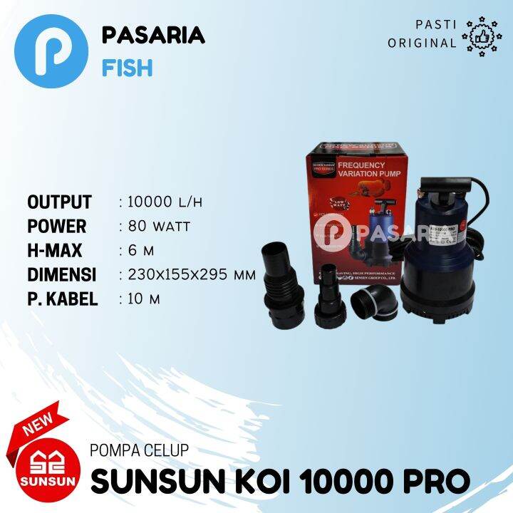 NEW SUNSUN KOI10000/KOI 10000 Liter/Jam Pompa Celup PRO Tambak/Kolam Hemat | Lazada Indonesia