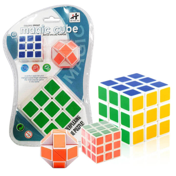 3 in 1 Magic Cube Rubik's 3x3 White Mini 3x3 White Snake Cube Puzzles ...