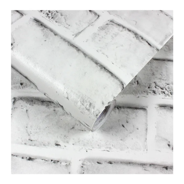 Vintage3DThree-Dimensional White Brick Pattern Wall Wallpaper Self ...