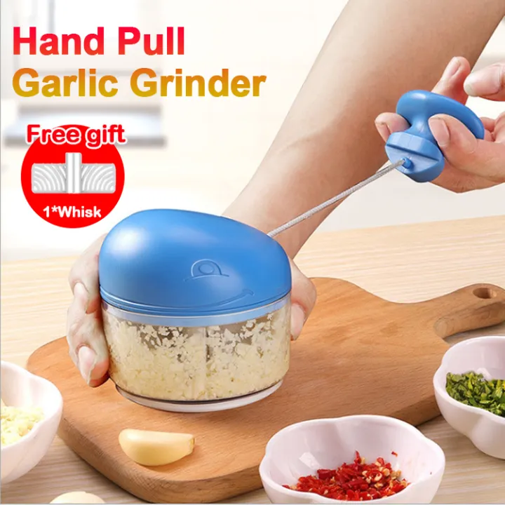 Mini Food Chopper Hand Pull Garlic Grinder Onion Ginger Masher Shredder ...