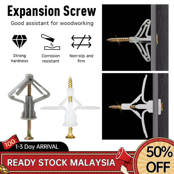 50/100pcs Expansion Screws Drywall Anchor Kit Butterfly Screw Aircraft ...