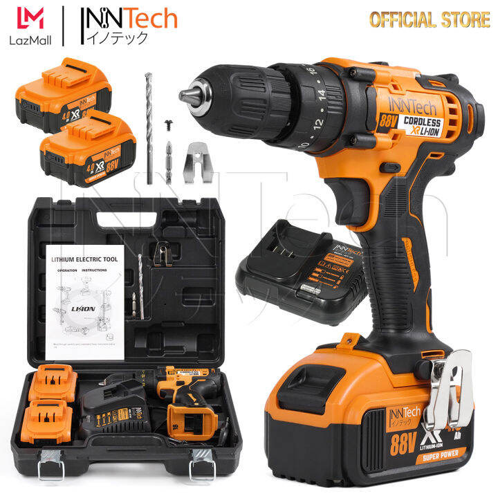 InnTech สว่านไร้สาย สว่าน สว่านกระแทก 3 ระบบ 88V **เจาะกระแทกได้** รุ่นใหม่! แบตเตอรี่ ลิเธียม ...