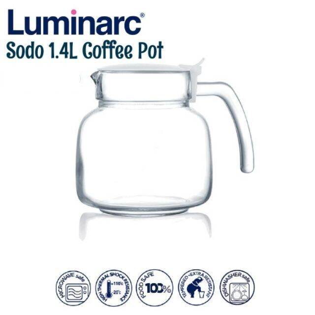 Luminarc Glass Coffee Pot with Lid - 1.4L/Luminarc Glass Tea Pot with ...