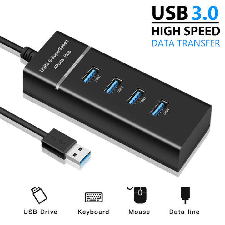 SuperSpeed 4-Port USB3.0 Splitter High Speed Hub / USB Extension Hub | Lazada