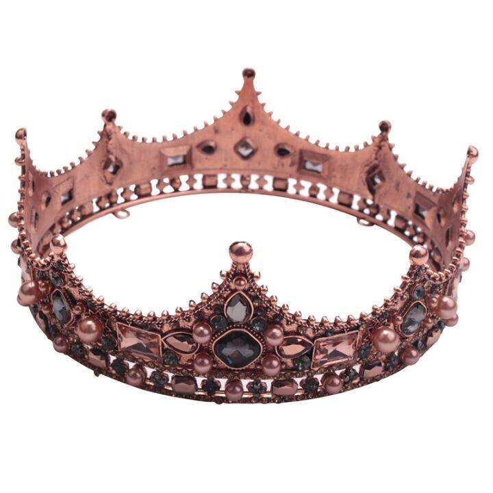 King Crowns for Men - Baroque Vintage Rhinestone Crystal Crown, Men's ...