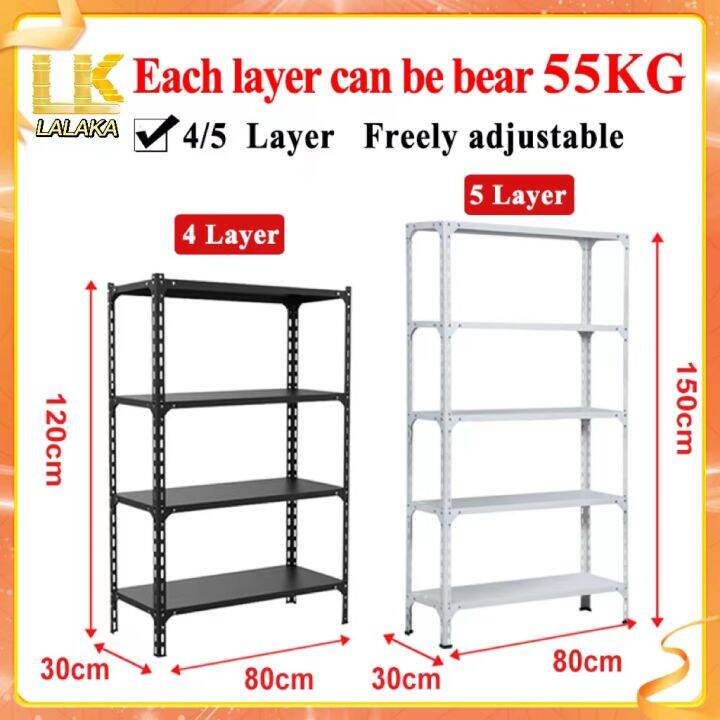 Multi-Purpose 4/5-Layer Steel Rack- Metal Powder Coated Shelf Can Be ...