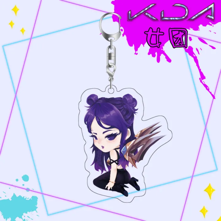 KDA Girl Group Acrylic Key Chain Akali Ahri Evelynn Kaisa Seraphine Bag ...