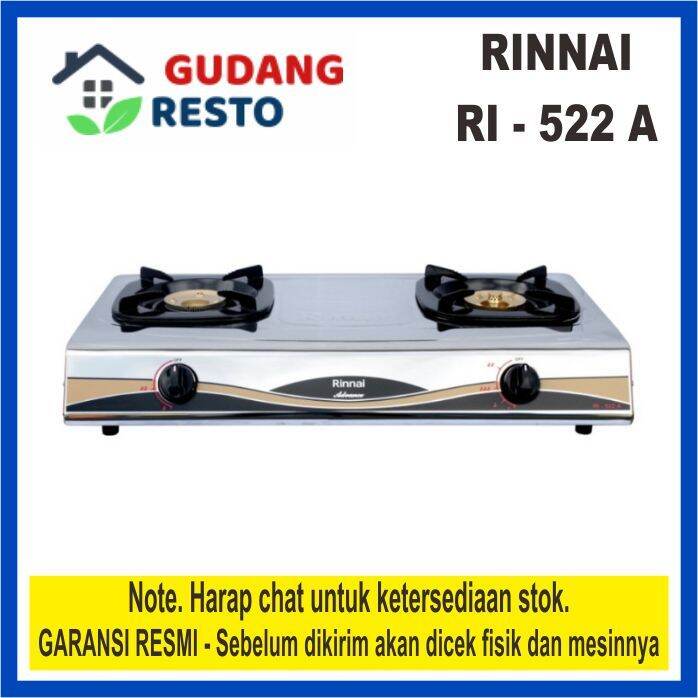 RINNAI RI 522 A KOMPOR GAS / LPG / ELPIJI 2 TUNGKU / MATA RI522 522A ...