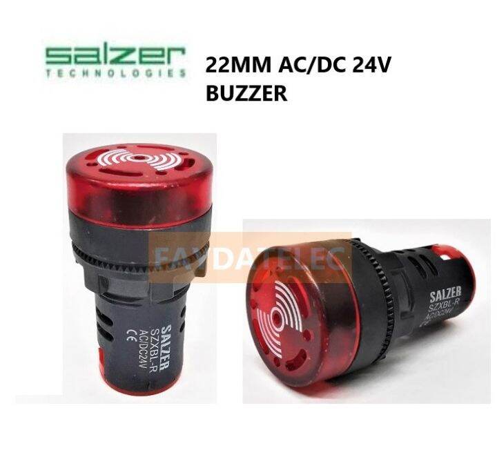 SALZER LED RED LAMP BUZZER PILOT LAMP AC/DC 24V 22MM (SZXBL-R) | Lazada