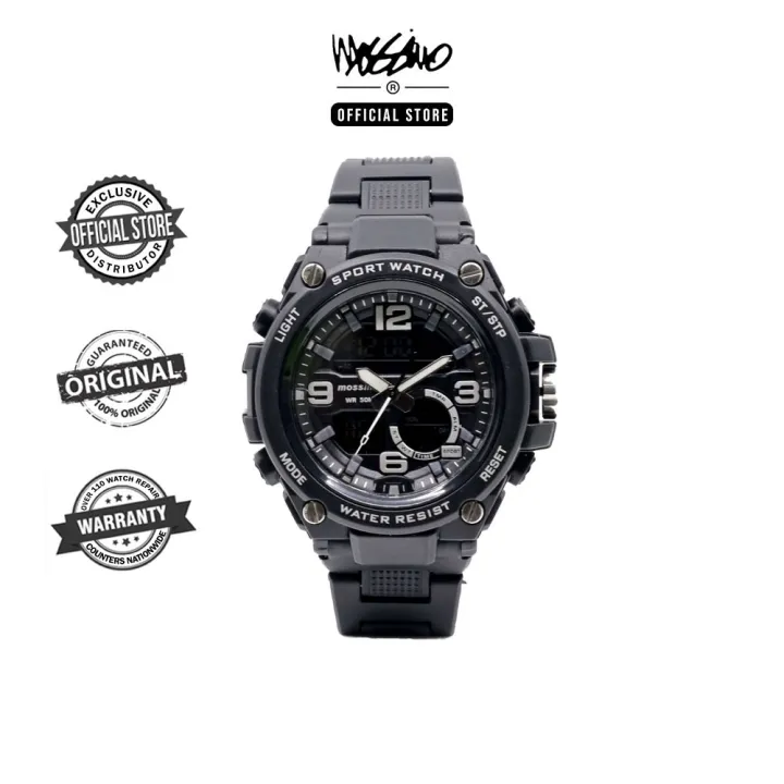 Mossimo Men Black Metal Strap Ana-Digi Watch MS-1938G-BLKSNP | Lazada PH