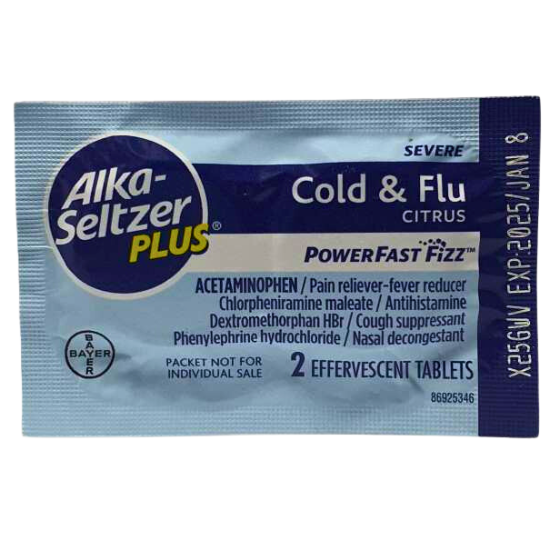 Alka- Seltzer Plus Cold & Flu Citrus PowerFast Fizz 2 Effervescent ...