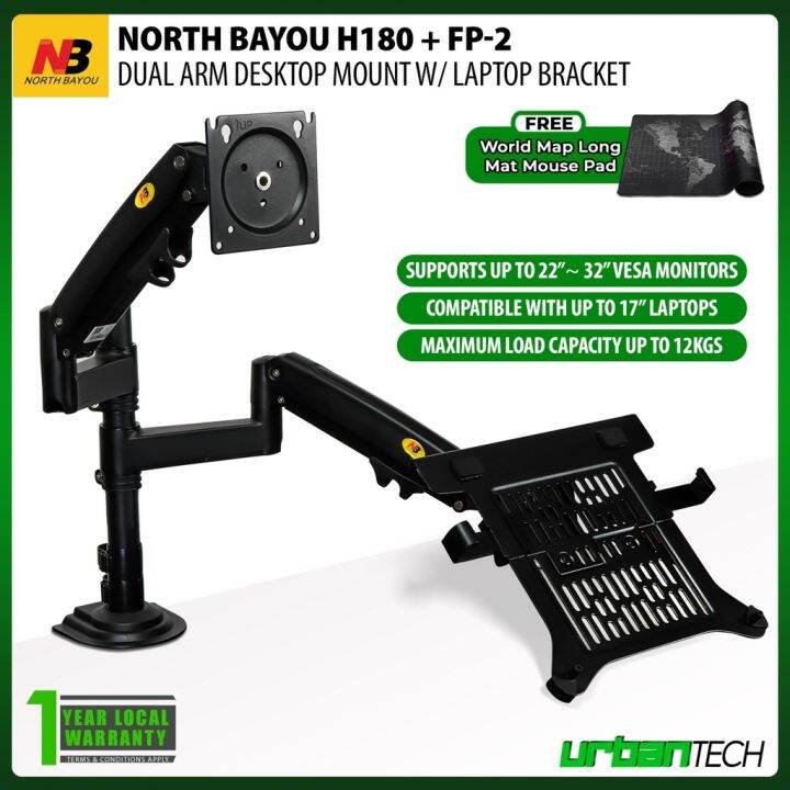 laptop stand North Bayou NB H180 Dual Arm Double Monitor Desktop Mount ...