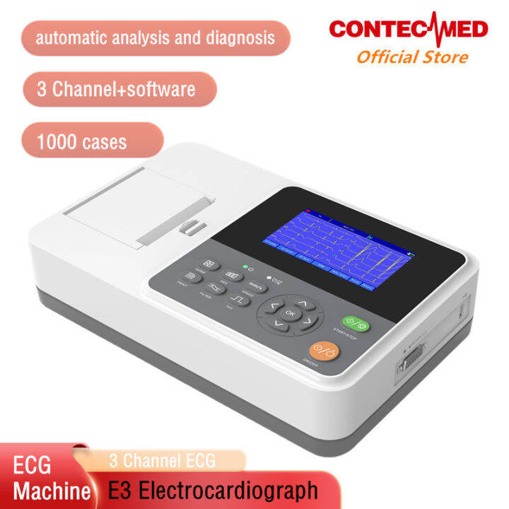 ContecMed E3 Portable 3 Channel 12 lead ECG Machine Interpretation EKG Monitor ...