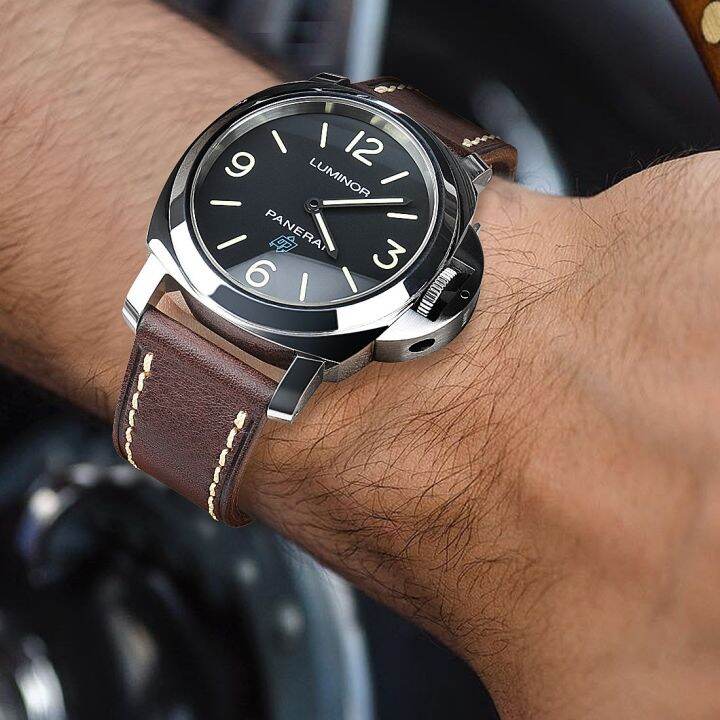 สายนาฬิกา หนังแท้ ผู้ชาย สำหรับ Panerai Mido Longines Tissot Tudor ...