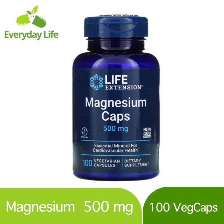 [Exp2025] แมกนีเซียม Life Extension, Magnesium Caps, 500 mg, 100 ...