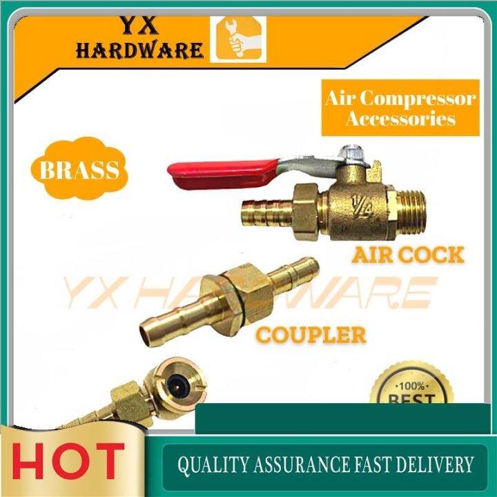 【tool na】 Brass Air Ball Valve Air Cock 1/4 Tire Air Chuck Pneumatic Hose Coupler Compressor ...