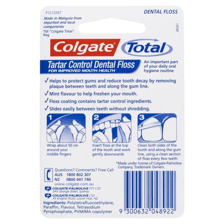 Colgate Total Tartar Control Dental Floss 50m | Lazada PH
