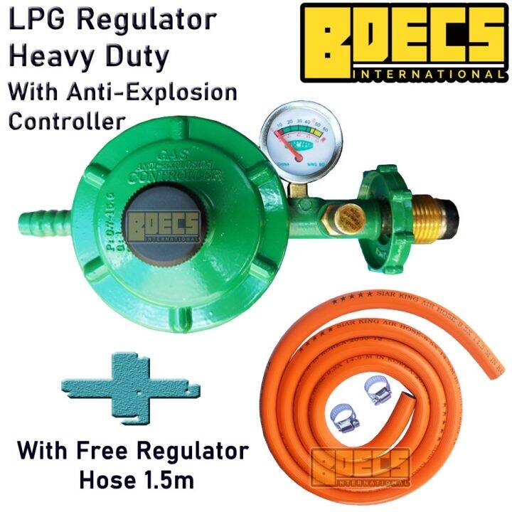 LPG Regulator Heavy Duty with pressure gauge and safety device ...