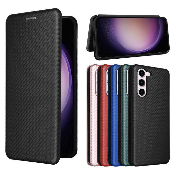 Samsung S23FE Case Carbon Fiber Leather Flip Cover For Samsung Galaxy ...