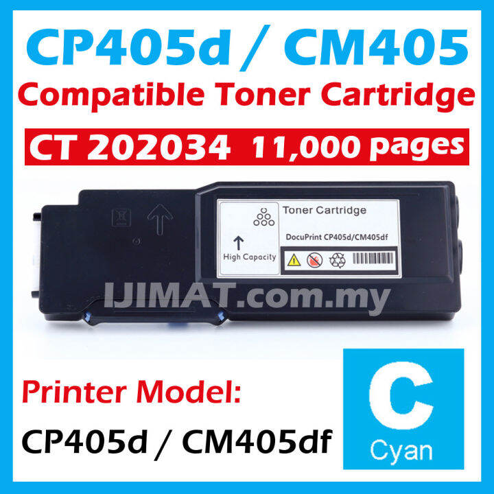 (HIGH YIELD) CYAN CT 202034 Compatible Color Laser Toner Cartridge Fuji Xerox CP405 / CP405d ...