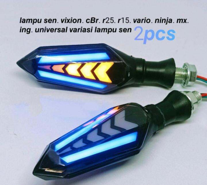 LAMPU SEN MOTOR SEIN LED RUNNING 2 SISI MODEL BARU MOTOR VIXION,TIGER ...
