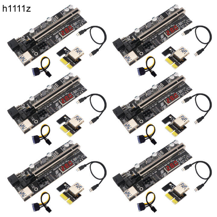 VER 12X010 Riser PCI Express X16 Temperature 6Pin Power Cabo Riser USB ...