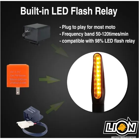 Motorcycle Flasher Led Universal Flowing Water Blinker Rear Light Turn ...