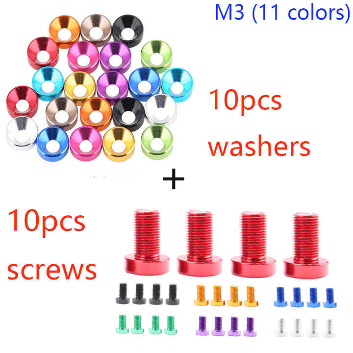 10sets Car Modified Hex Fasteners Fender Washer Bumper Engine Concave ...