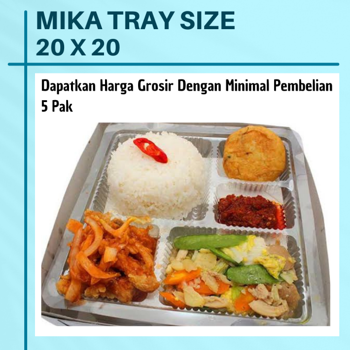 HARGA GROSIR ! Tray Mika Nasi Box 20 x 20 / Mika Makanan Kotak Box ...